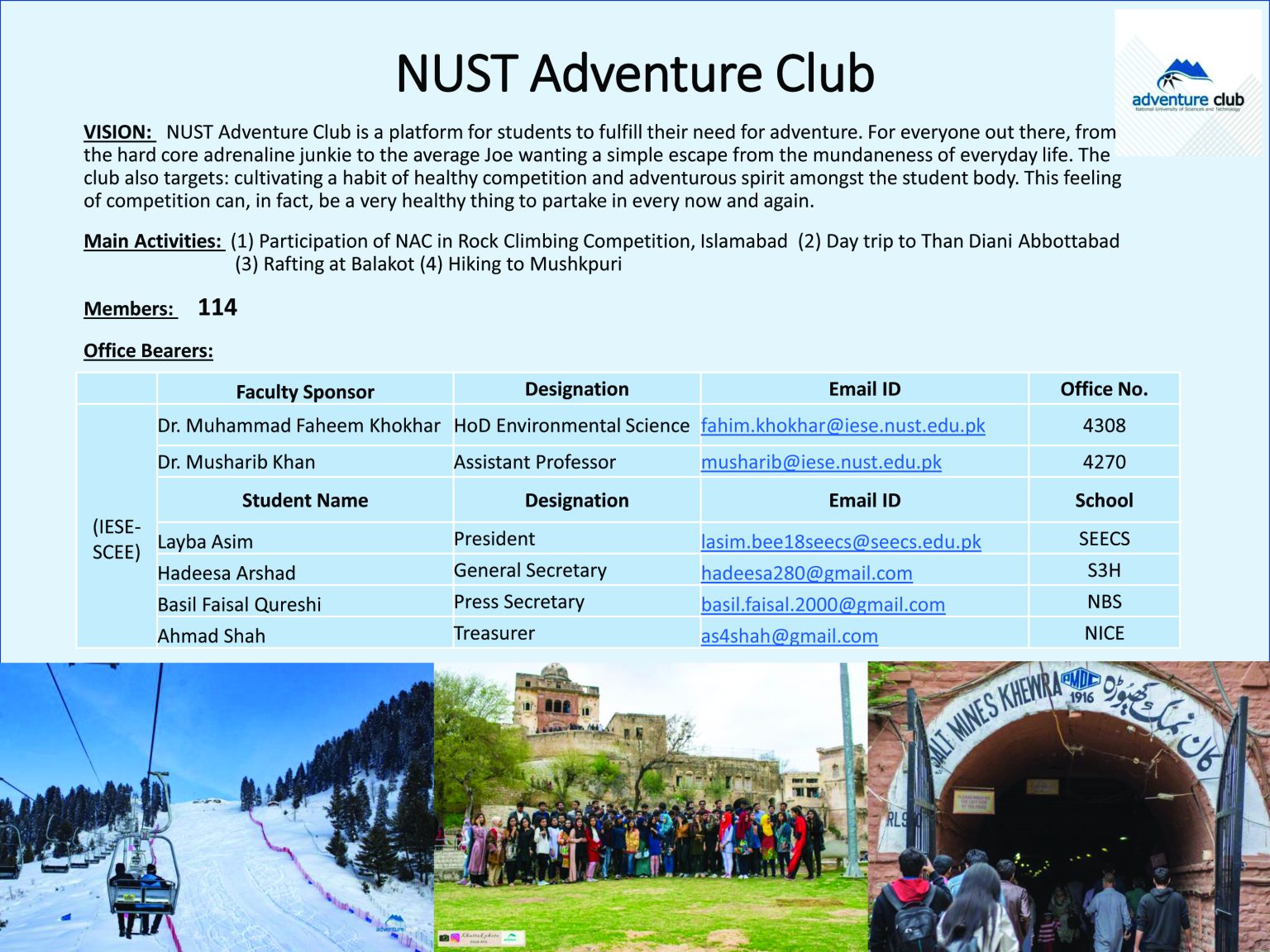 Clubs & Societies Information - National University of Sciences and ...