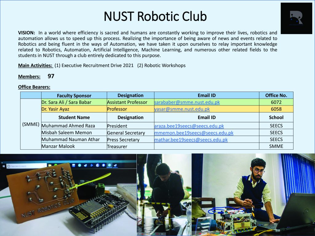 Clubs & Societies Information - National University of Sciences and ...