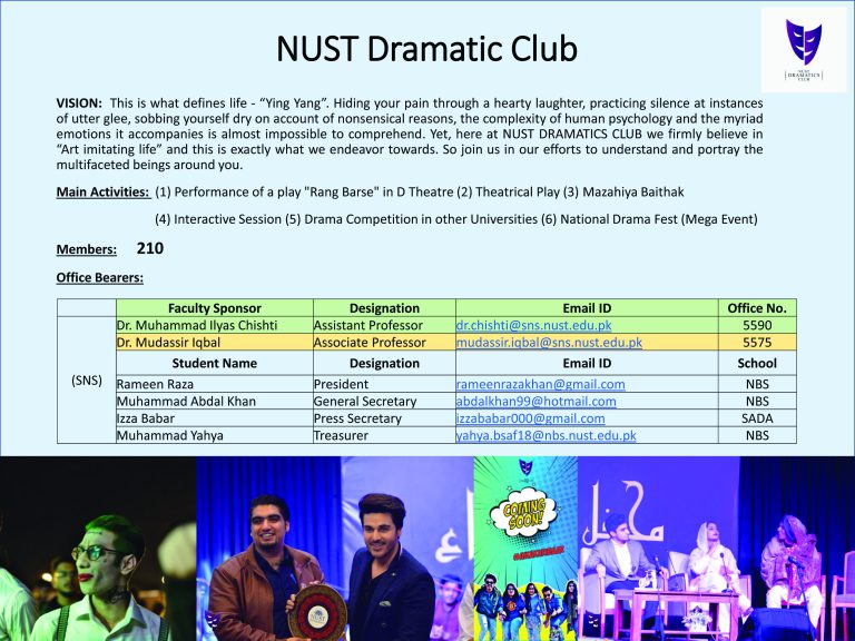 Clubs & Societies Information - National University of Sciences and ...