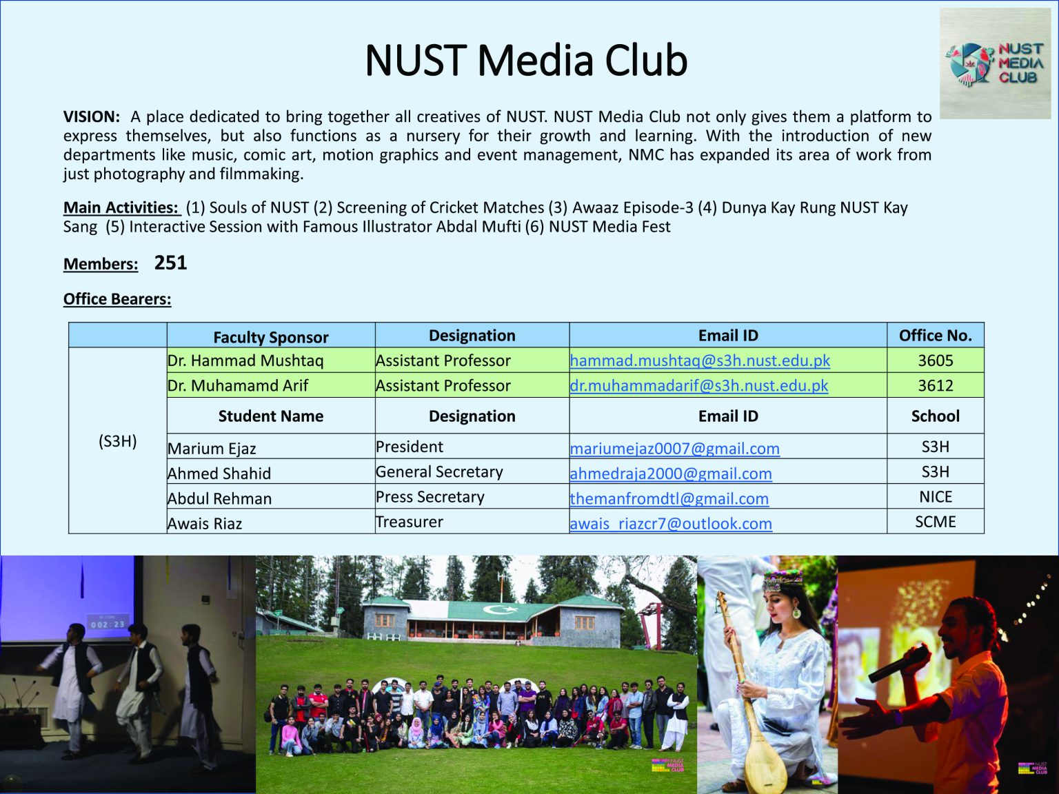 Clubs & Societies Information - National University of Sciences and ...