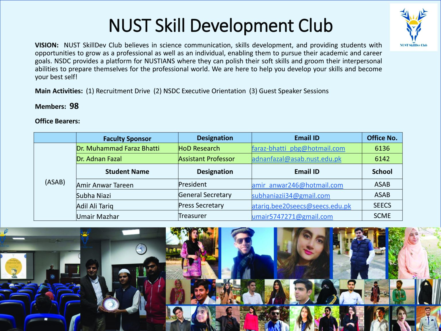 Clubs & Societies Information - National University of Sciences and Technology (NUST)