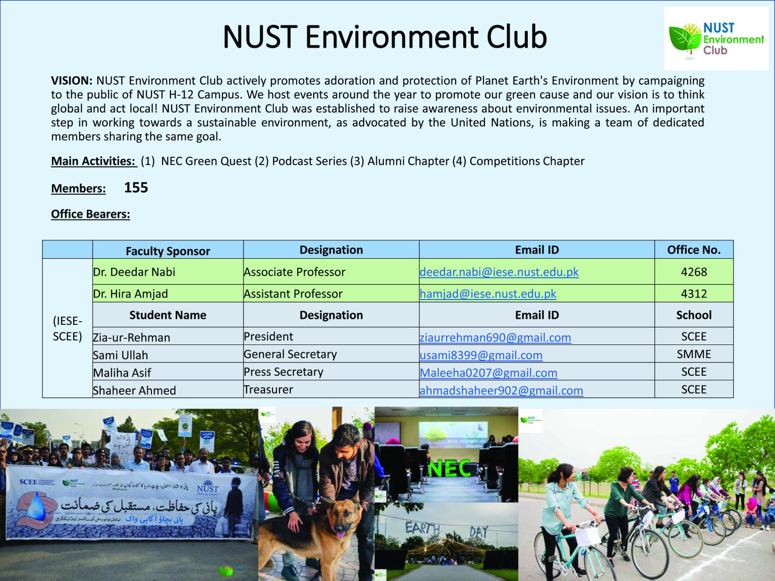 Clubs & Societies Information - National University of Sciences and ...